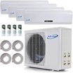 3 Zone Mini Split 9000 12000 18000 Ductless Air Conditioner Pre-Charged ...