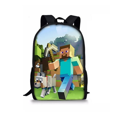 Minecraft Print Kids Boy Girl Backpack School Bag Children Travel ...