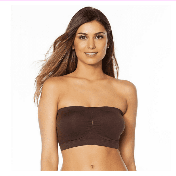 Yummie Seamless Bandeau Bra With Removable Pads In Coffee Bean 1x 2x