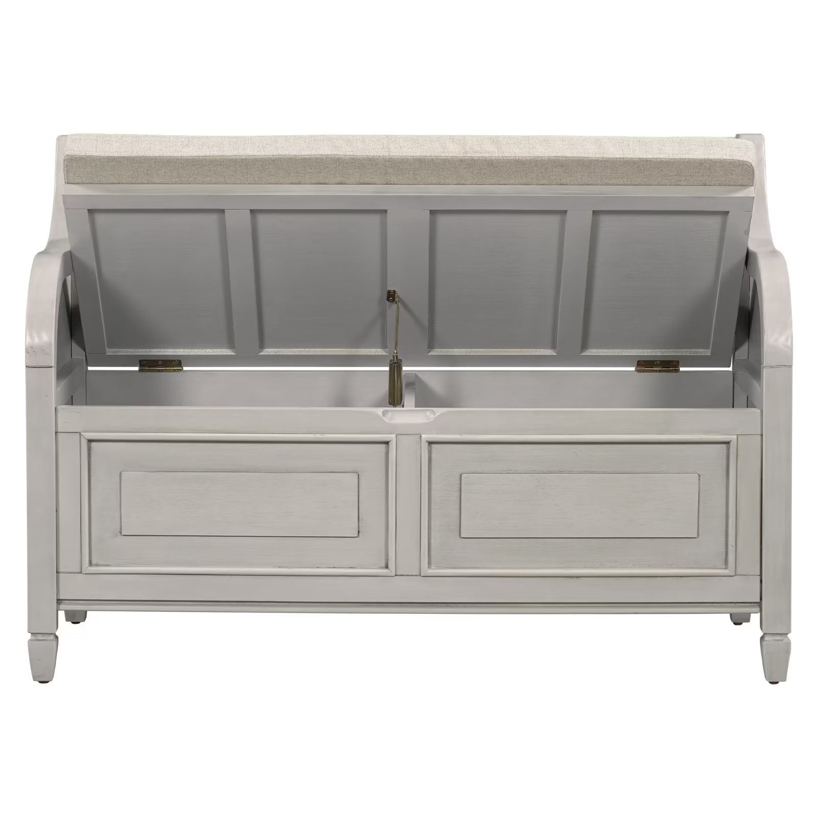 42" Rustic Storage Bench with Top-Door and Safety Hinge, Entryway ...
