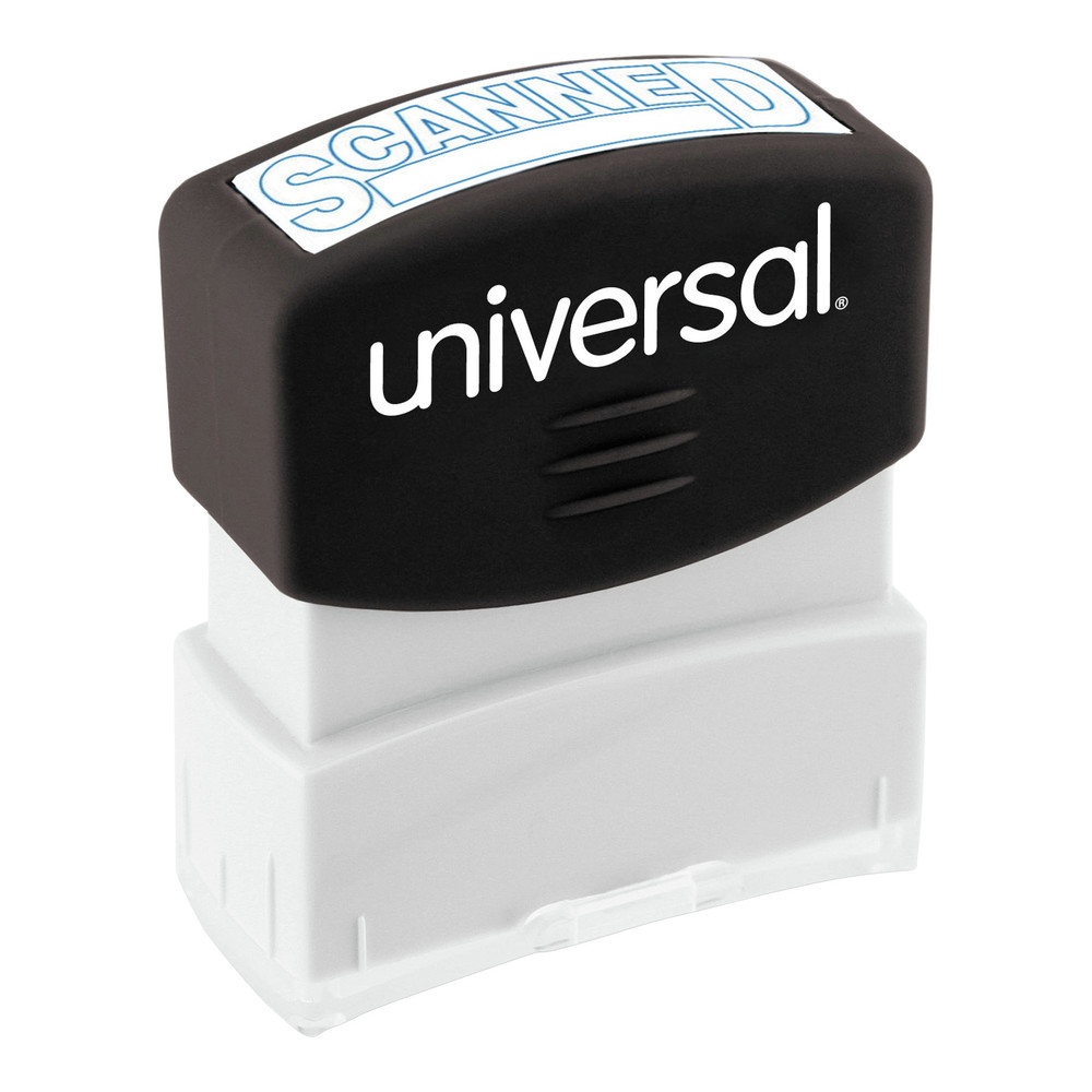 Universal Message Stamp, SCANNED, Pre-Inked One-Color, Blue -UNV10157 ...