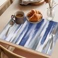 Abstract Grey Cotton Linen Placemats Set of 12, Navy Blue Mottled ...