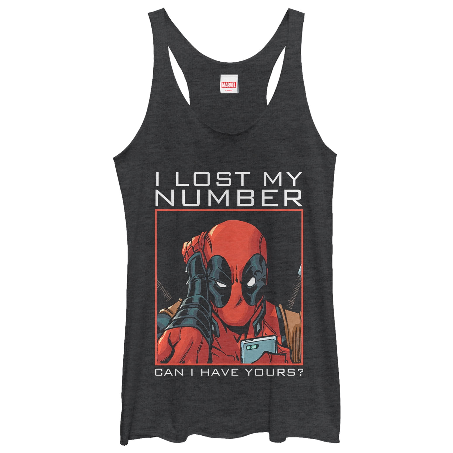 Women's Marvel Deadpool Wants Your Number Racerback Tank Top Black ...