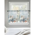 Blue Fall Coastal Sheer Kitchen Tier Curtains 24 Inch Length ...