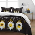 4 Piece Duvet Cover Set Full, Daisy Flower and Bee with Gnomes Soft ...