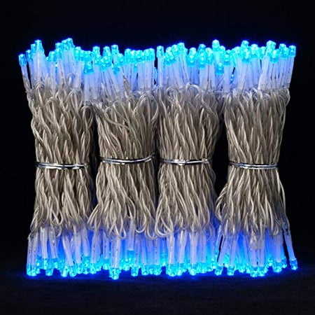 100 Feet 300 Blue LED String Lights, Adapter with Functions Controller ...