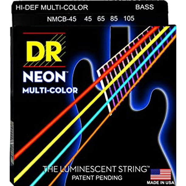 HI-DEF NEON™ - MULTI-COLOR Colored Bass Strings: Medium 45-105 ...