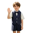 Boys Shorts Sets Summer Formal 4 Piece Set Short Sleeve Shirt Vest ...