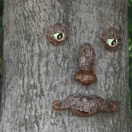 Old Man Garden Tree Face Big Eye Gnome Tree Hugger Sculpture | Walmart ...
