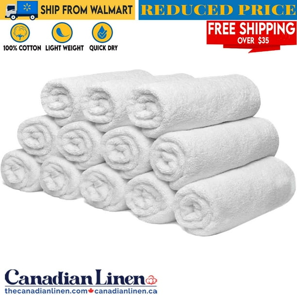 Canadian Linen Regal Basic Economy White Hand Towels 16x27 inches 12 ...
