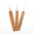 Dreadlock Crochet Needle Hook 3pc Set Bamboo Handle 0.4mm Single Double ...