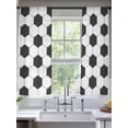 Abstract Soccer Skin Window Sheer Curtain Modern Abstract Symmetrical ...