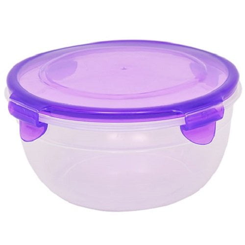 Sure Fresh Round Plastic Storage Bowls with Clip-Lock Lids, 51 oz ...