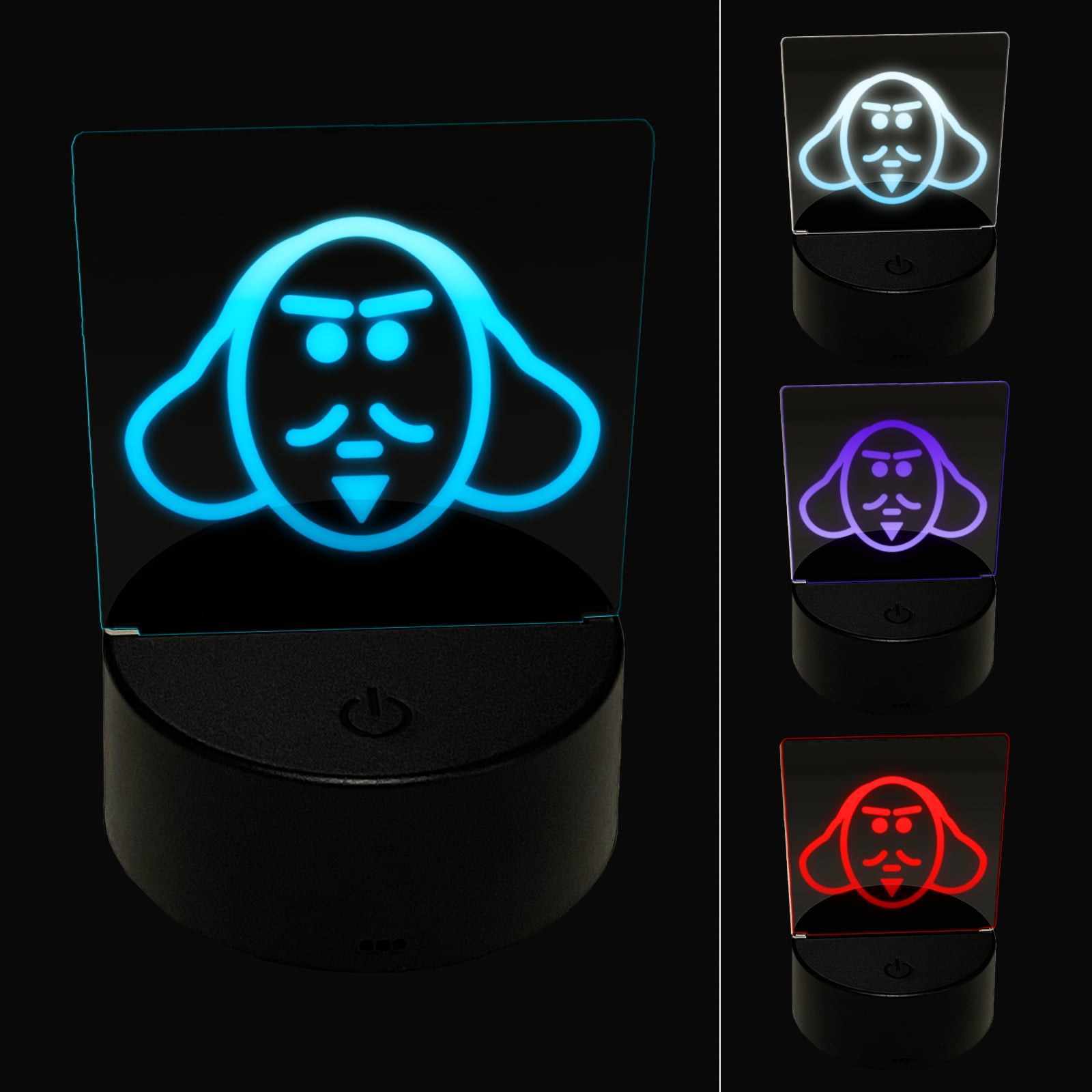 William Shakespeare Theater Doodle LED Night Light Sign 3D Illusion ...