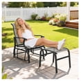 Outdoor Glider with Ottoman, Patio Glider Chair Set with High Back ...