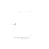 34X70" Small Duo Shaped Coffee Table With Square Metal Base - Walmart.com
