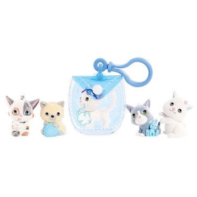 Kitty In My Pocket Kitties & Blue Clip On Pouch - 5 Kitties Included ...