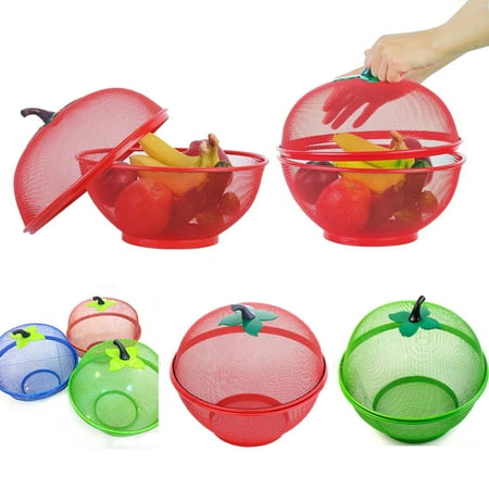 Metal Apples Shape Mesh Fresh Fruits Storage Drain Basket Keep Flies ...