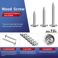 8 x 1 Inch Wood Screw 100Pcs 410 Stainless Steel Standard Thread Truss ...