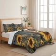 78x90in Quilt Bedding Set, Classic Farm Sunflower Lightweight Coverlet ...