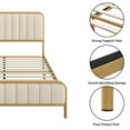 Homfa Queen Bed Frame, Sturdy Upholstered Bedroom Platform with Heavy ...