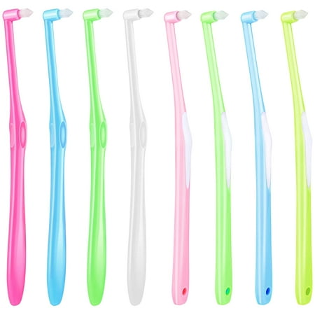8 Pack Tufted Toothbrush Interspace Brush End tuft Tapered Toothbrush ...