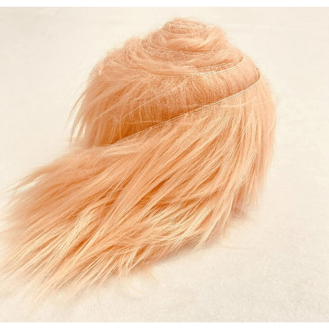 Shaggy Mohair Faux Fur Fabric Strips Ribbon, Pre Cut Roll, 2" Wide by ...