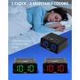 Digital Alarm Clock Radio with AM/FM Radio, Multi-Colors 1.4” LED ...