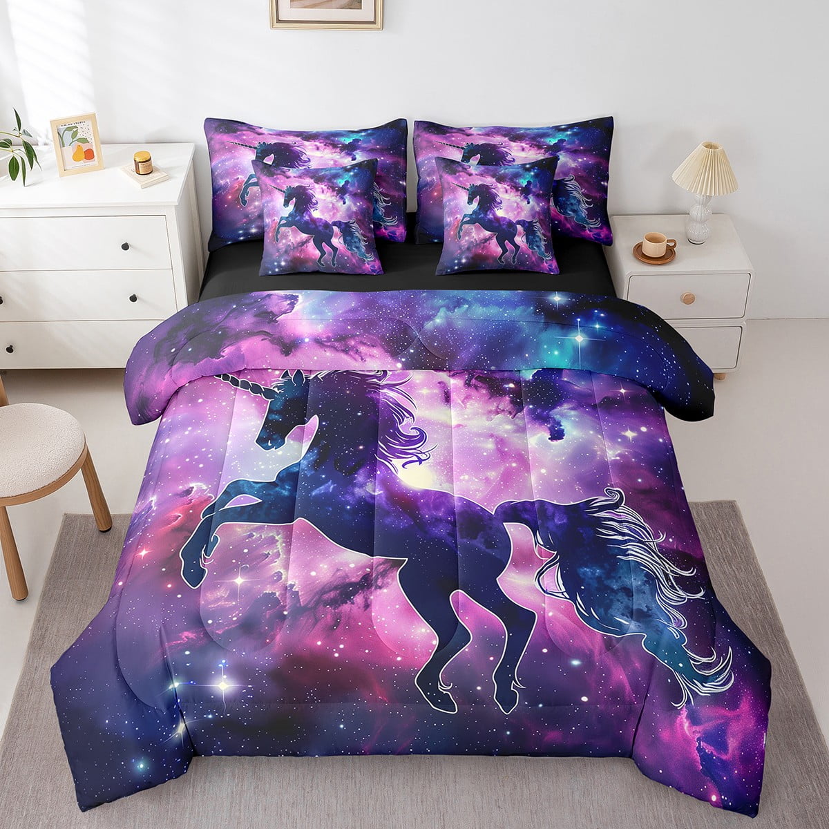 Click here for Yst Girls Rainbow Unicorn Comforter Set 7 Pieces K... prices