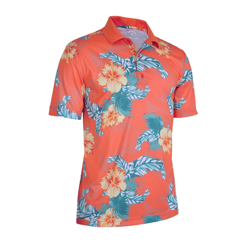 Monterey Club Men's Aloha Print Golf Polo Shirt #1538 - Walmart.com