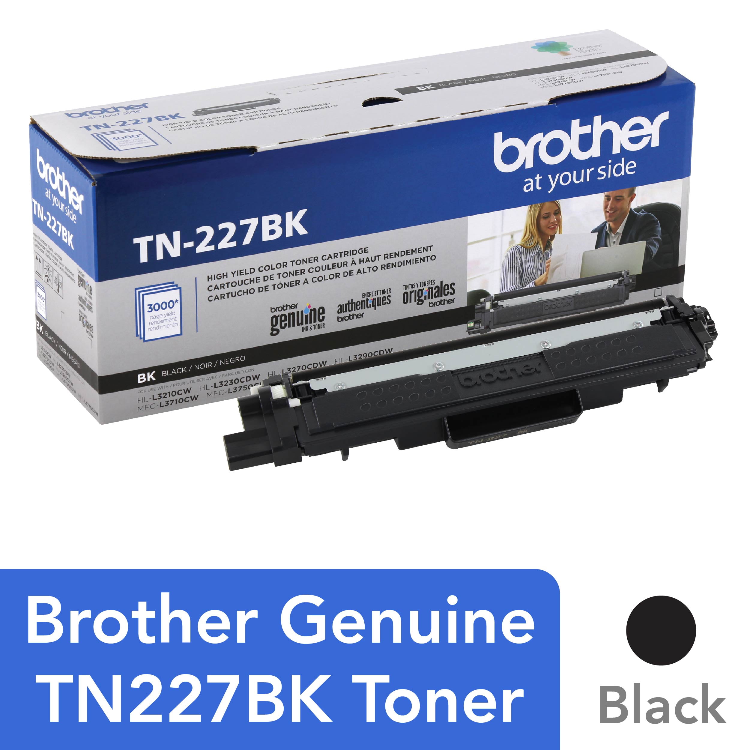 Brother Genuine TN-227BK High Yield Black Toner Cartridge - Walmart.com ...