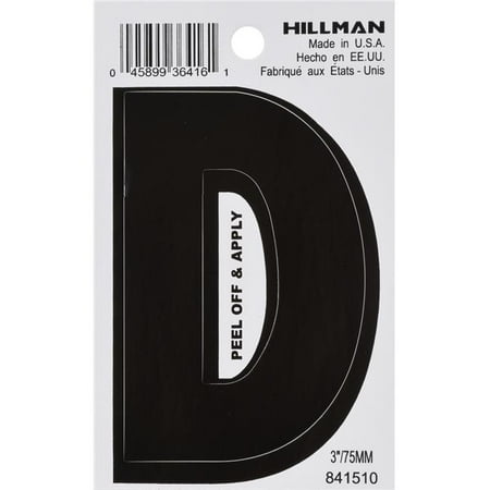 Hillman Group 841510 3 in. Black Glossy Vinyl Die-Cut Adhesive Letter ...