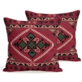 Pink Diamond Center Pillow Covers Set of 2, Ethnic Boho Woven Texture ...