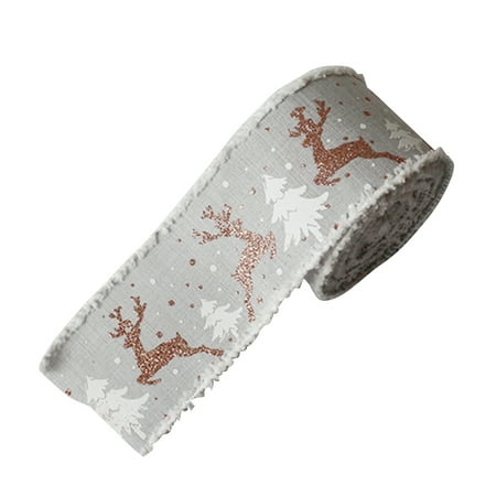 TopOne Christmas Printed Diy Ribbon Three-color Elk Christmas Tree ...