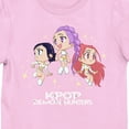 KPop Demon Hunters Huntr/x Character Logo Girl's Pink Crew Neck Short ...