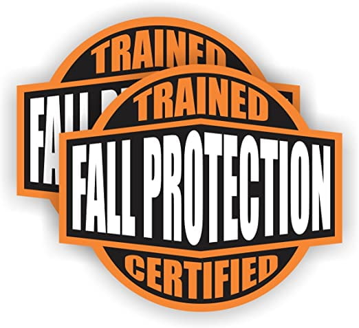Fall Protection Trained & Certified Hard Hat Sticker Helmet Decal Label ...