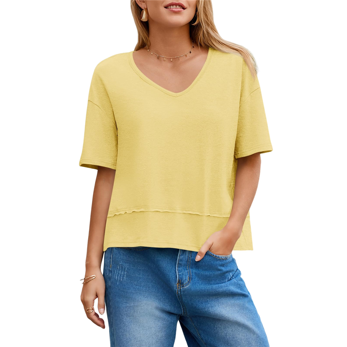 Click here for Unbranded Womens Summer V Neck T Shirts Casual Sho... prices