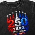 America 250 Years Mineral Wash T-Shirt, Patriotic Airshow Jet Tee, 1776 ...