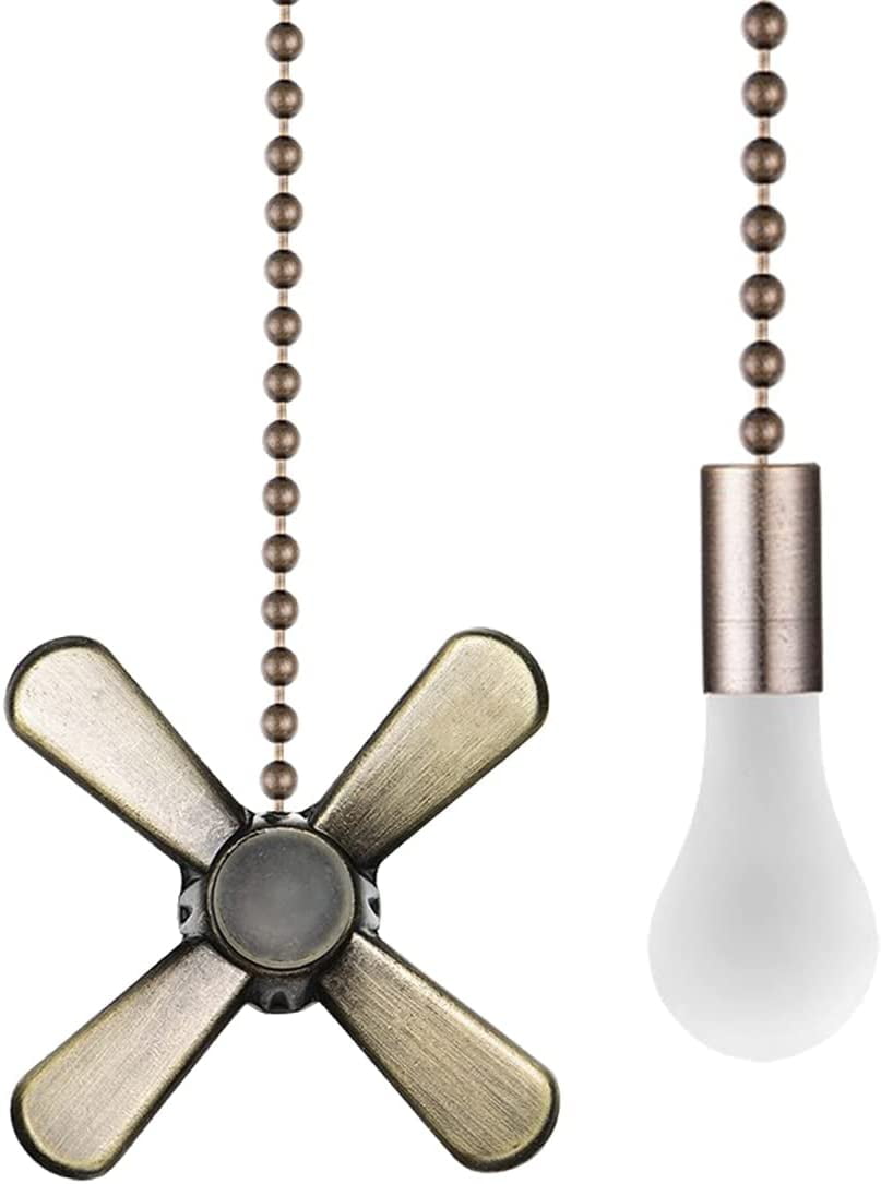 Ceiling Fan Pull Chain Extender with Decorative Frosted Glass Bulb and ...