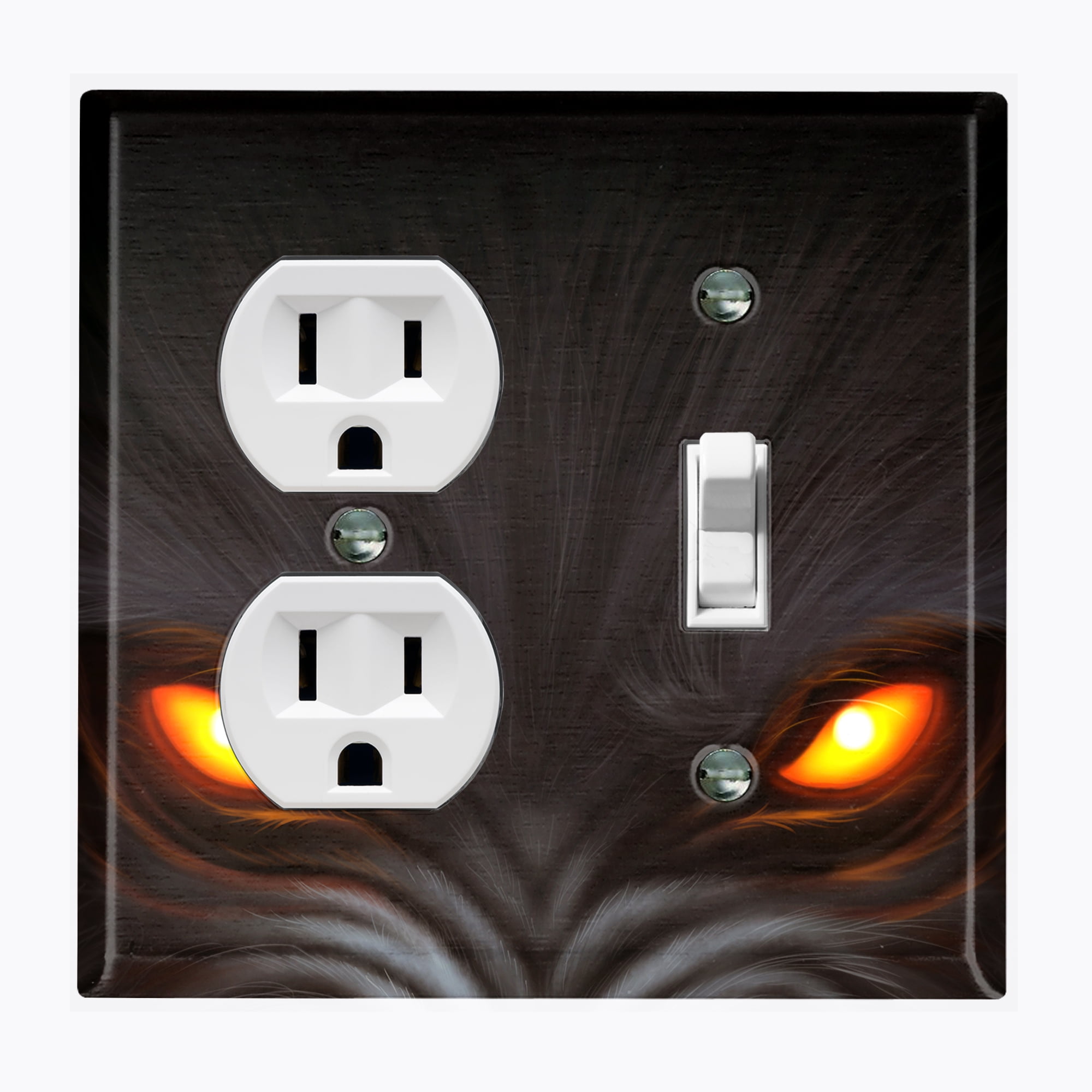 Metal Light Switch Plate Outlet Cover (Beast Eyes - Single Duplex ...