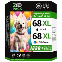 68XL 68e Ink Cartridges Black Color Combo Pack Compatible for HP 68XL ...