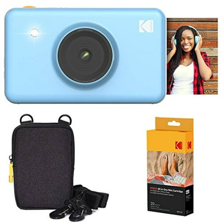Kodak Mini Shot Instant Camera (Blue) Basic Bundle + Paper (20 Sheets ...