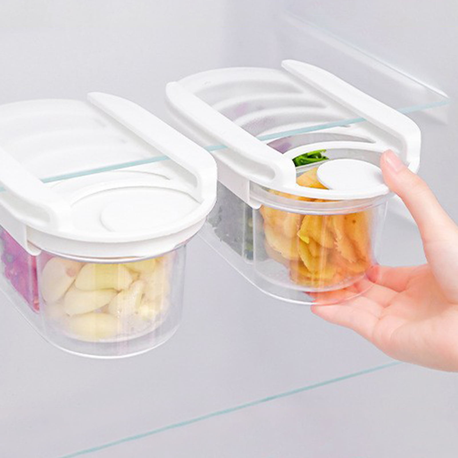 Washranp Wall-Mounted Food Organizer Bins with Lids,Save Space ...