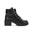 SUN STONE Womens Black 1" Platform Lace-Up Lug Sole Padded Ruthee Round ...