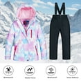 Coerni Girls Ski Jacket Pant Set Winter Warm Hooded Snowsuits Kids Toddler Tie Dye Colorful ...