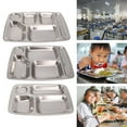 Stainless Steel Divided Dinner Tray Lunch Container Food Plate 4/5/6 ...