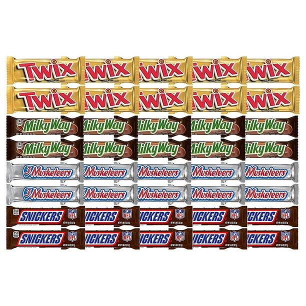 SNICKERS, TWIX, MILKY WAY & 3 MUSKETEERS Individually Wrapped Variety ...
