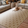 Abstract Art Outdoor Rug, Classic Brown Line Gradient Modern Non-Slip ...