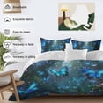 Blue Butterfly 4 Piece Duvet Cover Set Twin Size Shiny Dream Flower ...