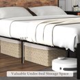 FONIRRA Full Size Industrial Metal Platform Bed Frame with Charging ...